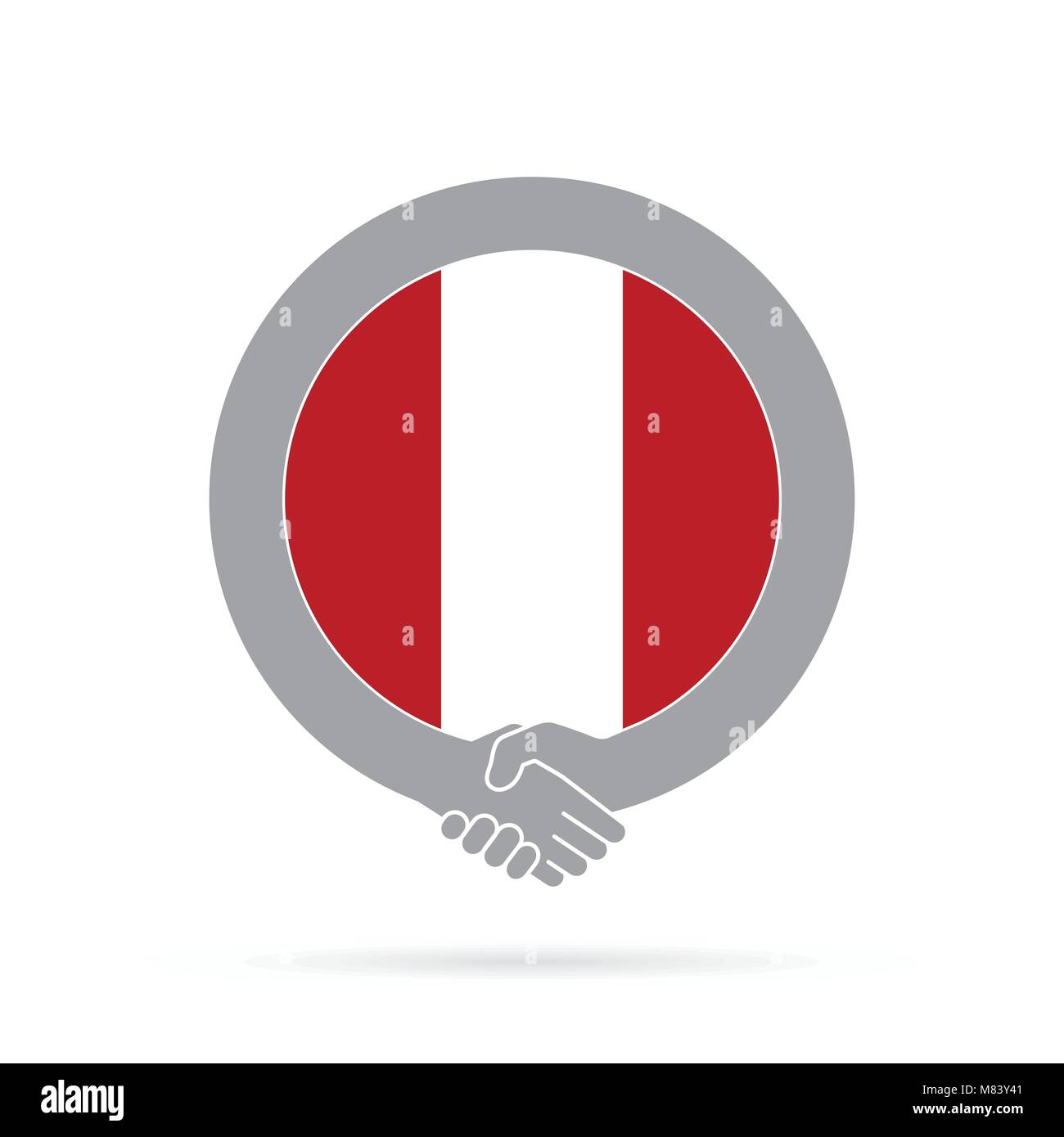 Peru flag handshake icon. agreement, welcome, cooperation concept Stock ...