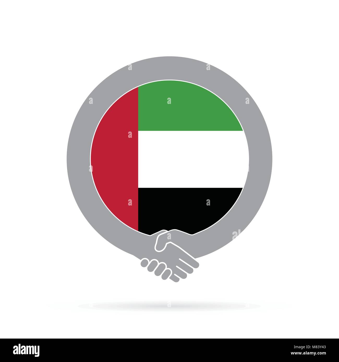 United Arab Emirates flag handshake icon. agreement, welcome ...