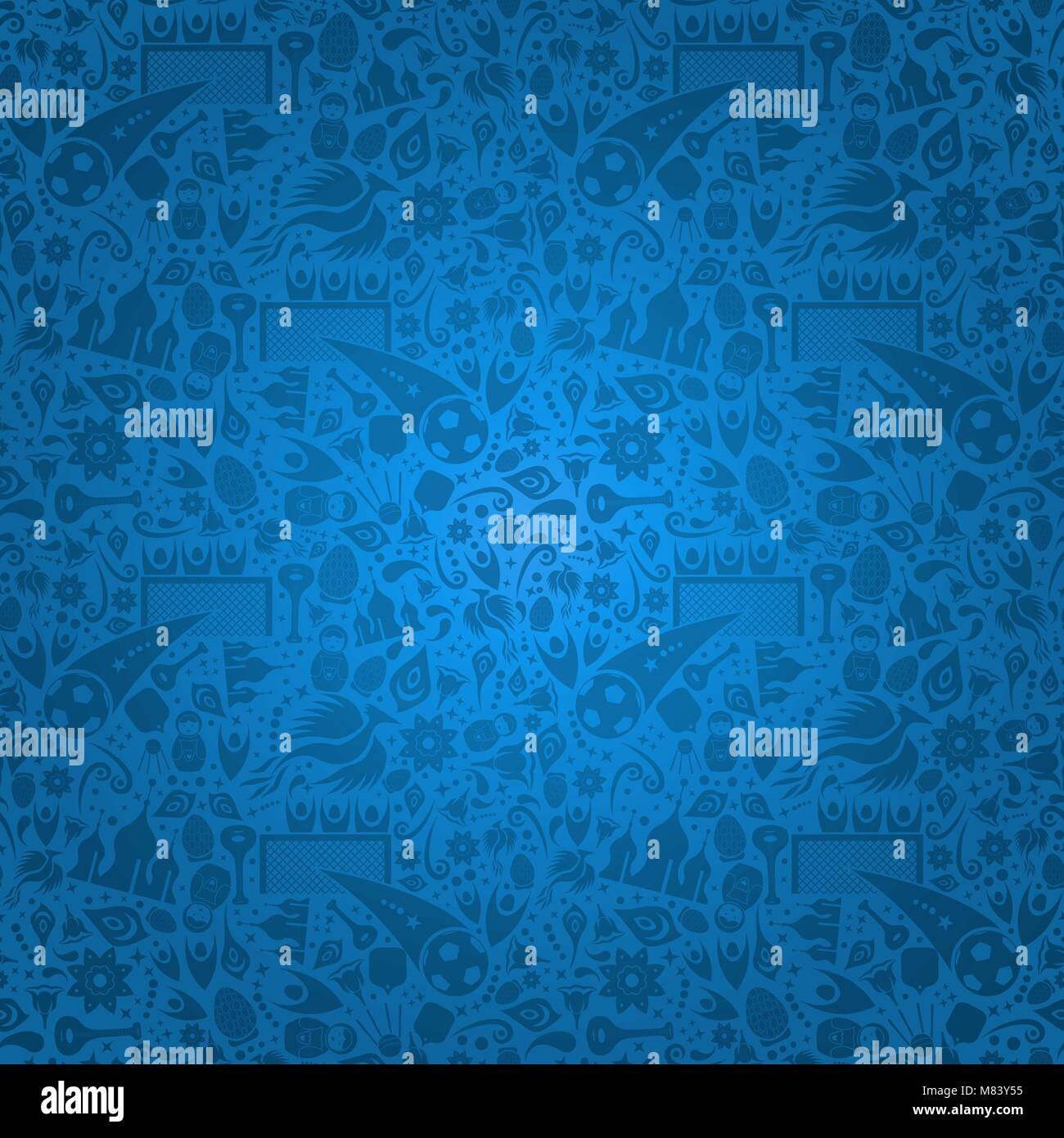 Russia symbol decoration background in blue color. Traditional russian ...