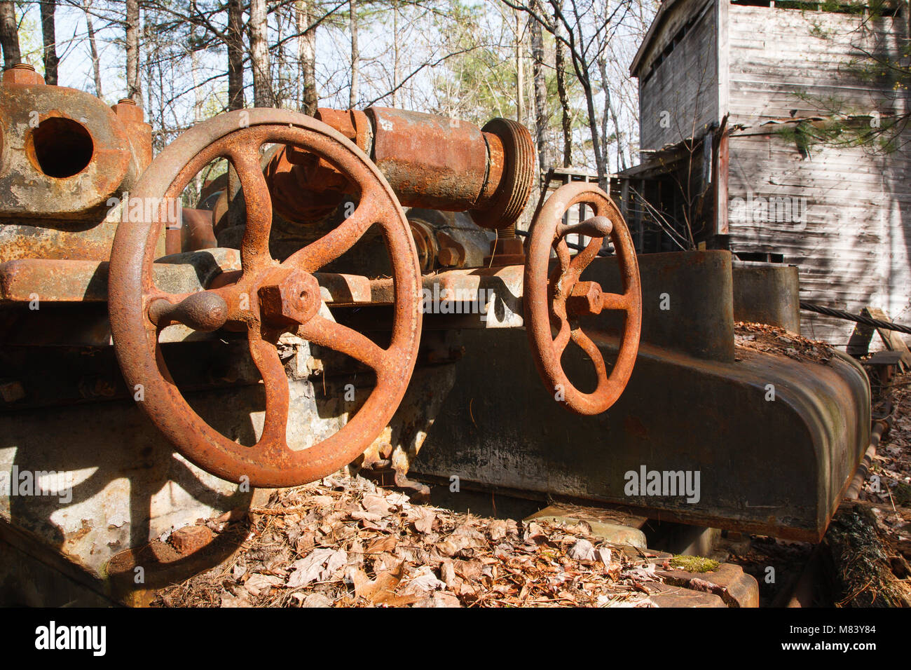 Machinery at the abandoned Redstone Granite quarry in Conway, New ...