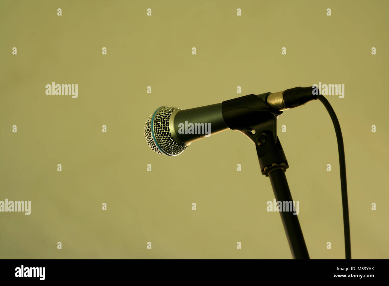 A Microphone on a stand Stock Photo - Alamy
