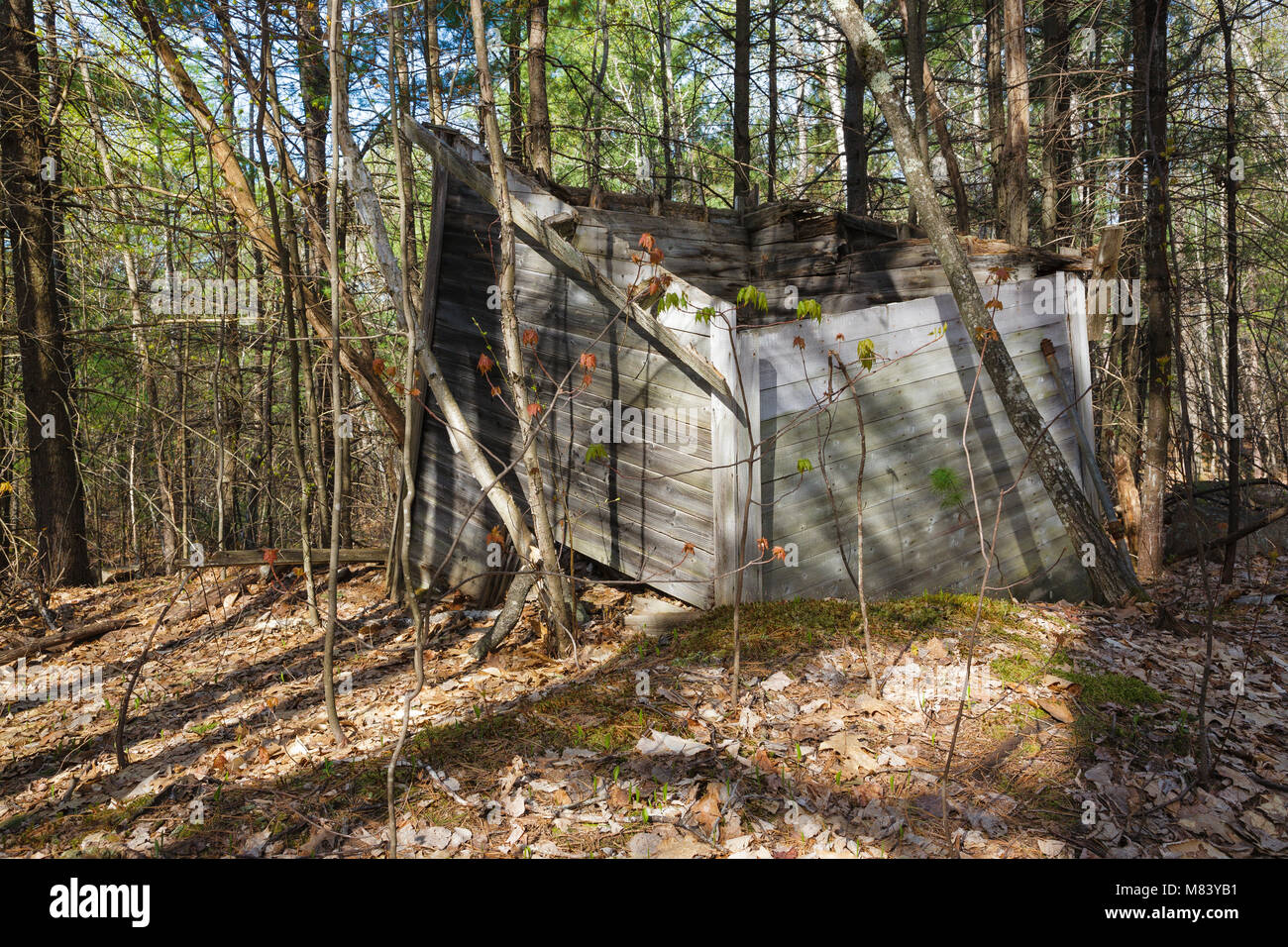 Building at the abandoned Redstone Granite quarry in Conway, New ...