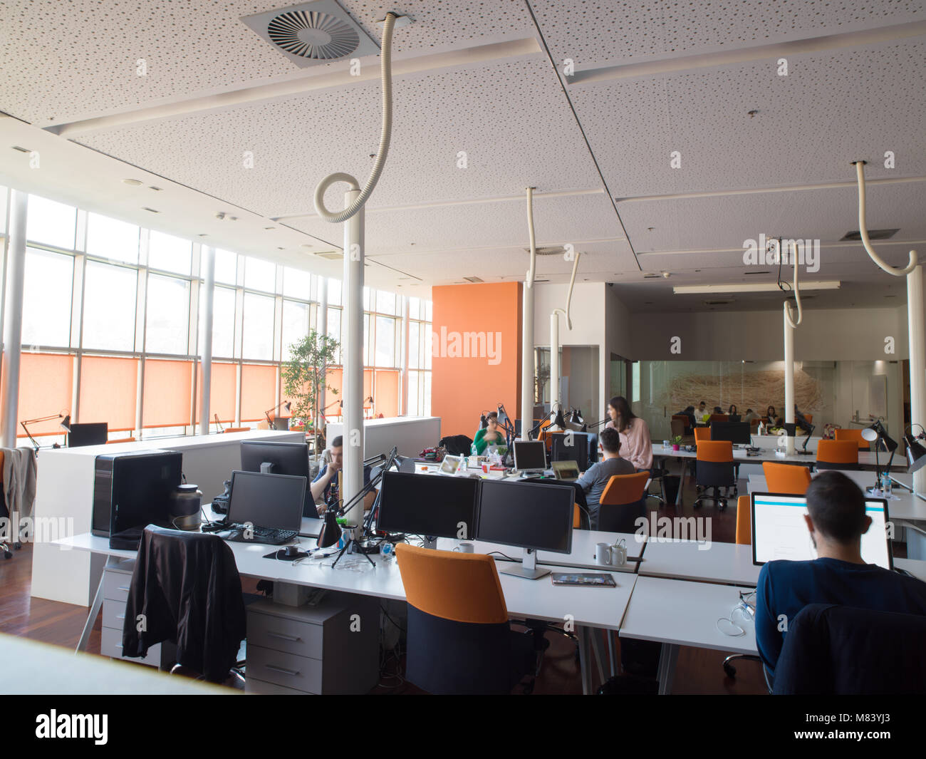 Group of Startup business people working everyday job at busy coworking ...