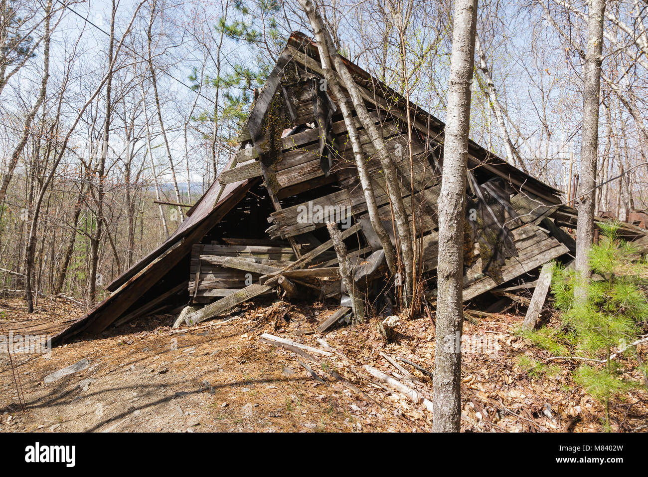 Building at the abandoned Redstone Granite quarry in Conway, New ...