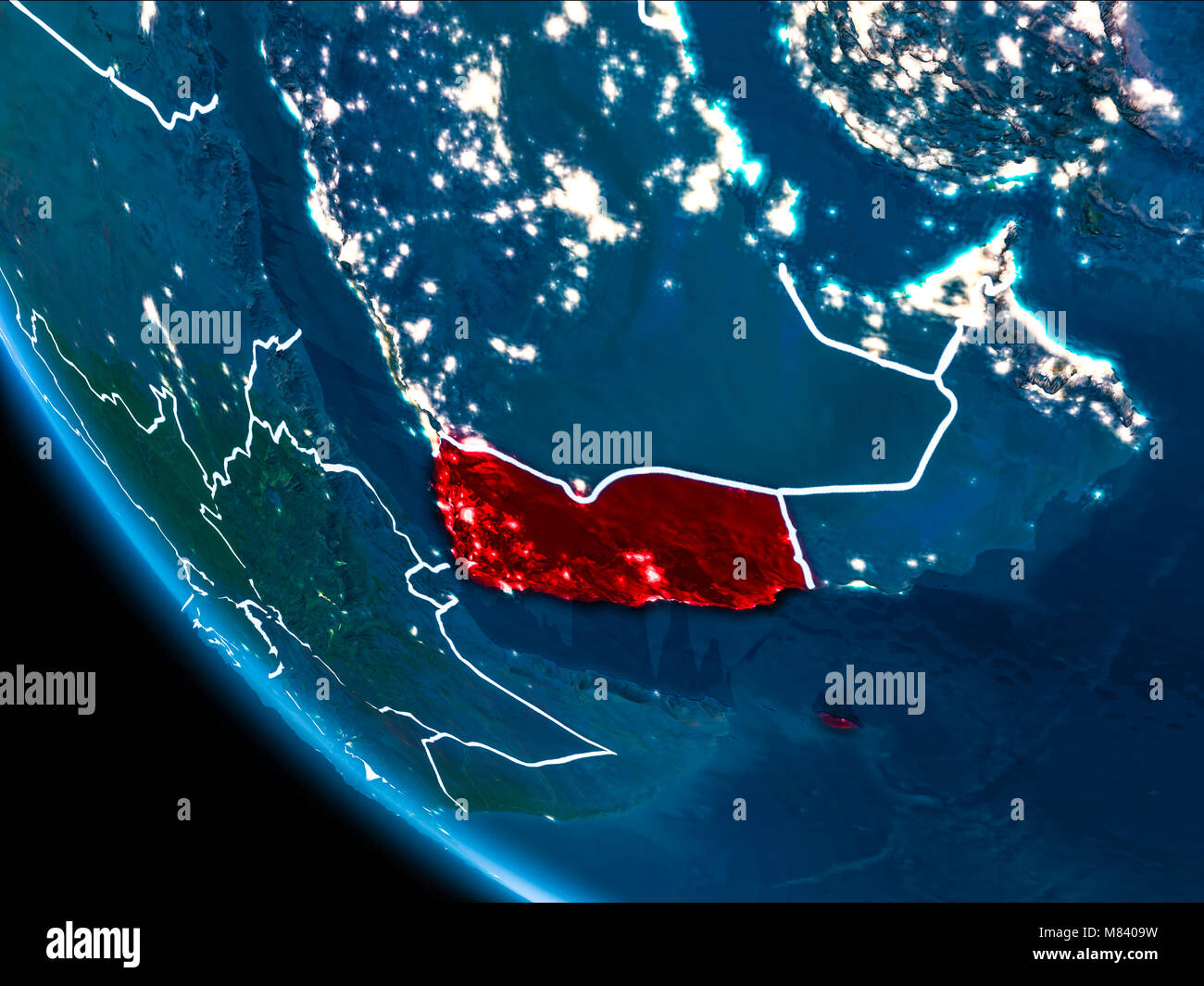 Yemen from space on hi-res stock photography and images - Alamy