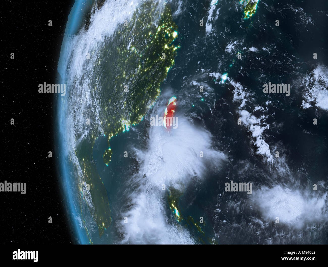 Taiwan satellite map hi-res stock photography and images - Alamy