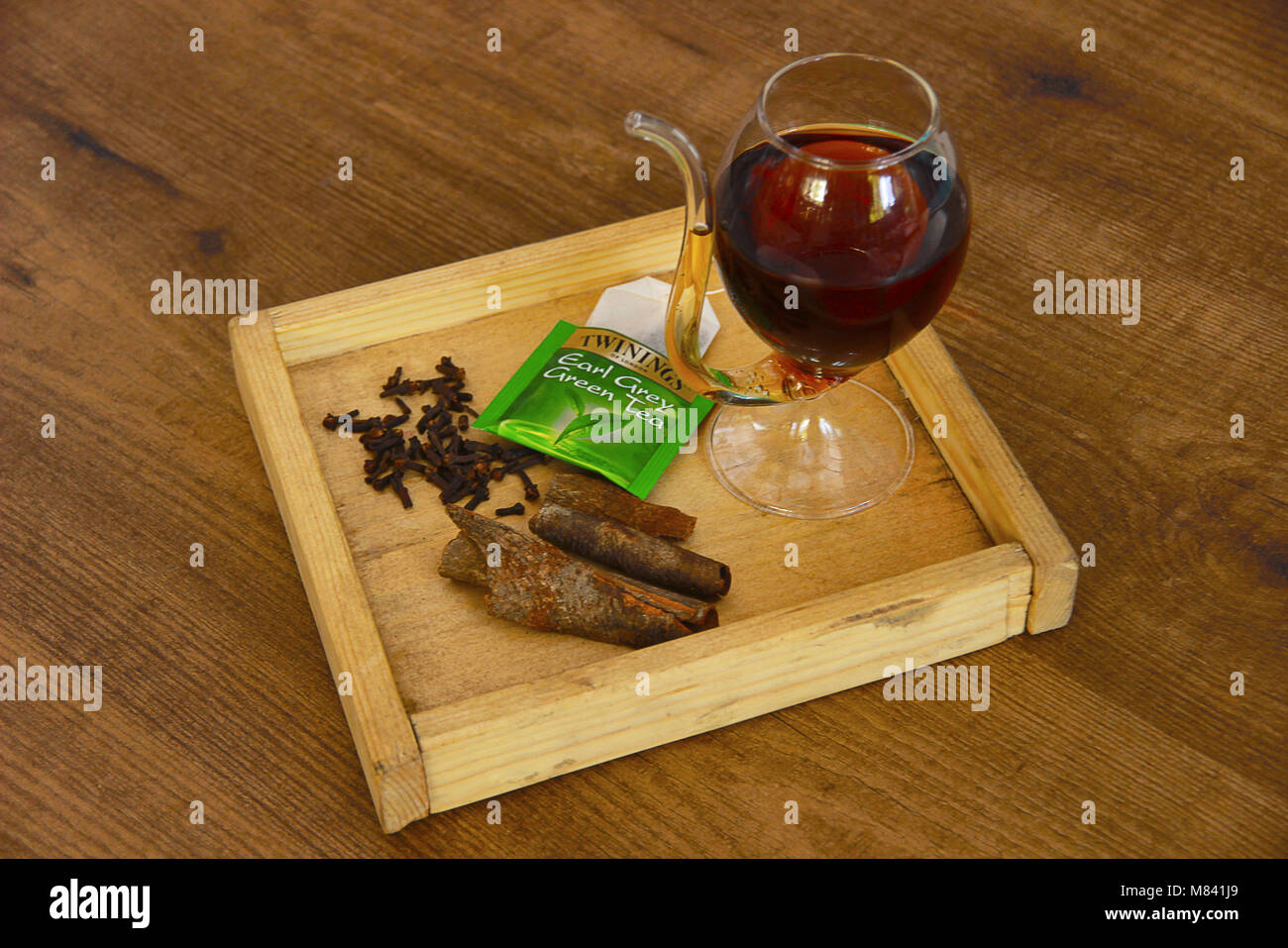 Iced masala spiced tea and spices Stock Photo - Alamy