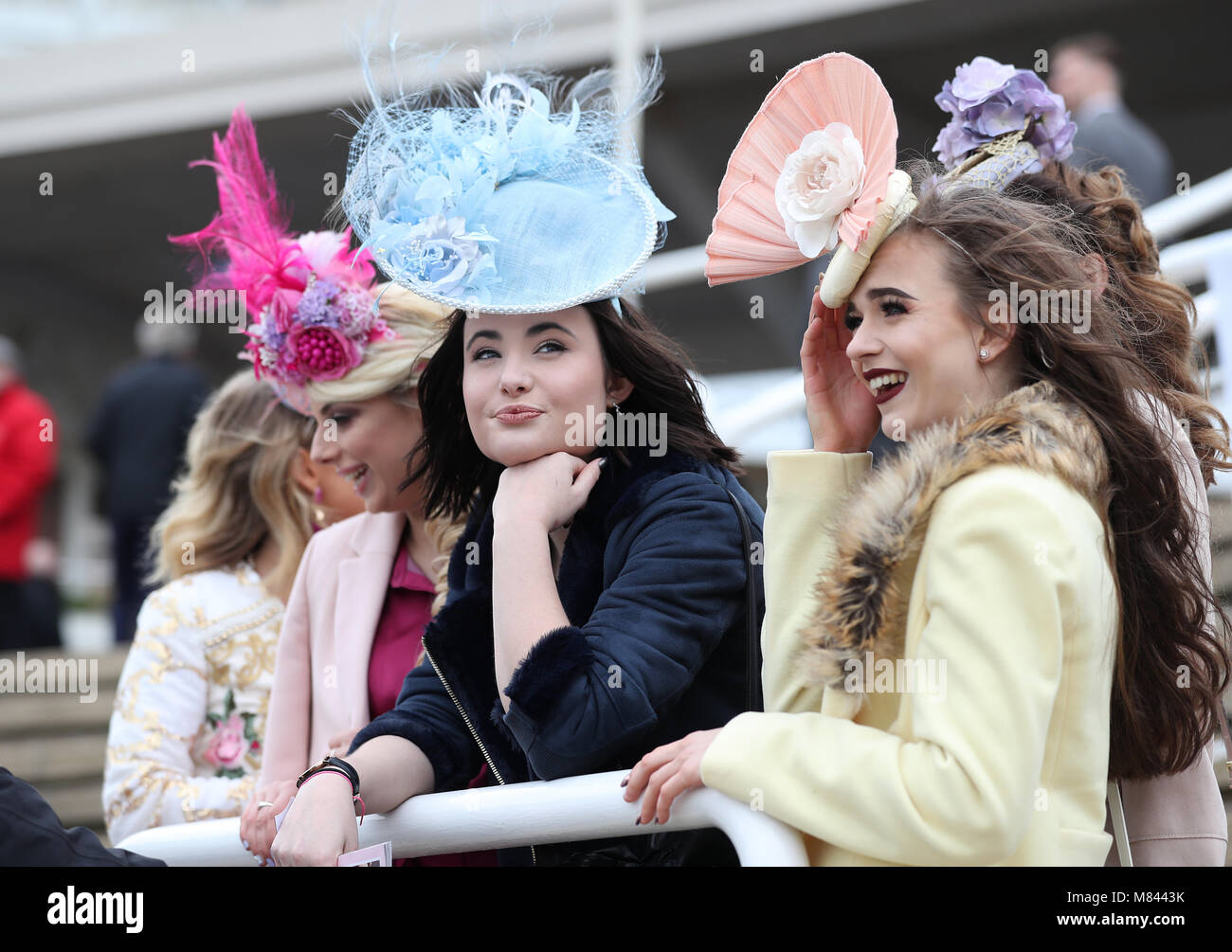 Racegoers during Ladies Day of the 2018 Cheltenham Festival at ...