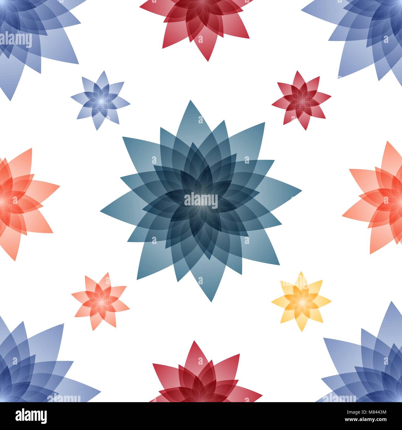 Seamless pattern background with artificial flowers of plastic. Vector ...