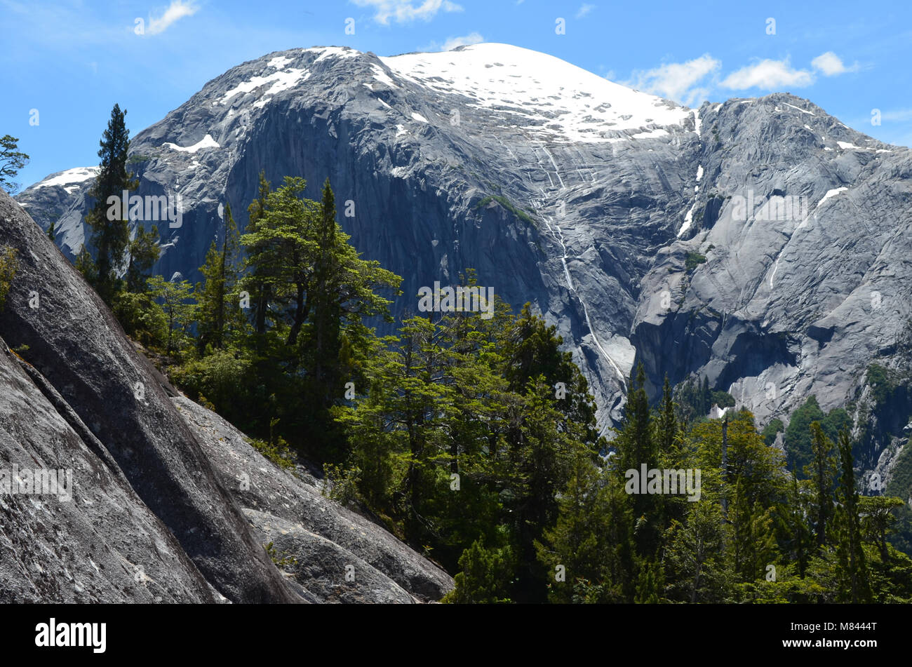 Granite mountains in the Cochamo Valley, Lakes Region of Southern Chile ...
