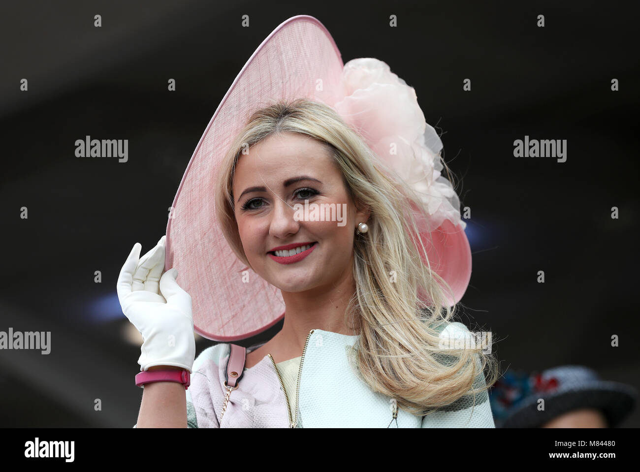 A racegoer during Ladies Day of the 2018 Cheltenham Festival at ...