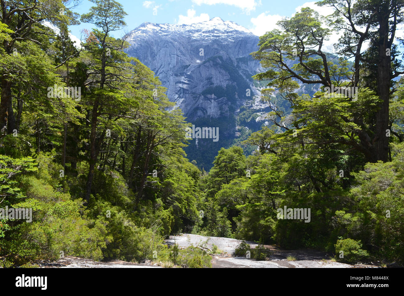 Granite mountains in the Cochamo Valley, Lakes Region of Southern Chile ...