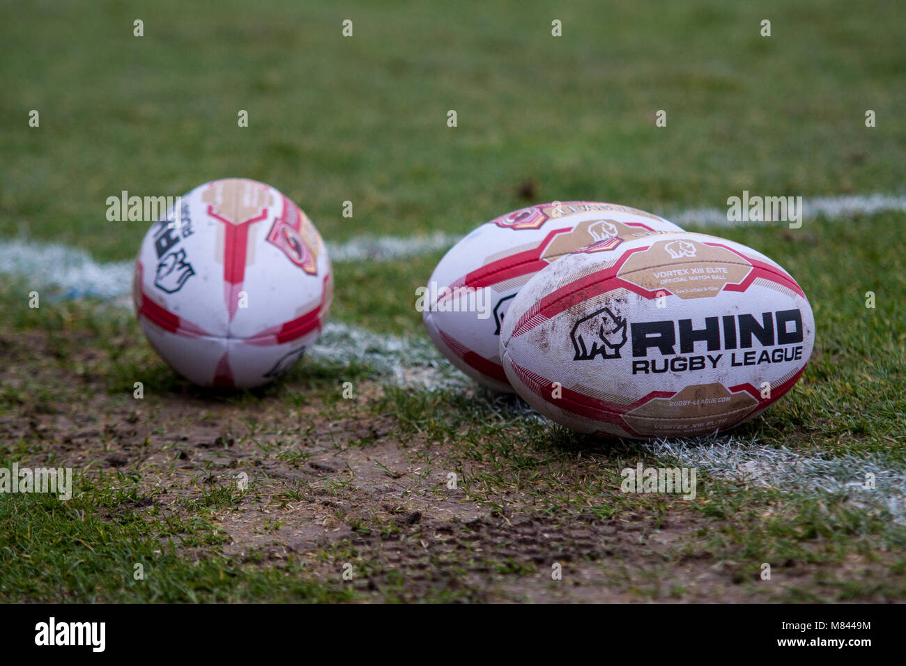 Rhino Rugby Balls before West Wales Raiders v Newcastle Thunder Stock ...