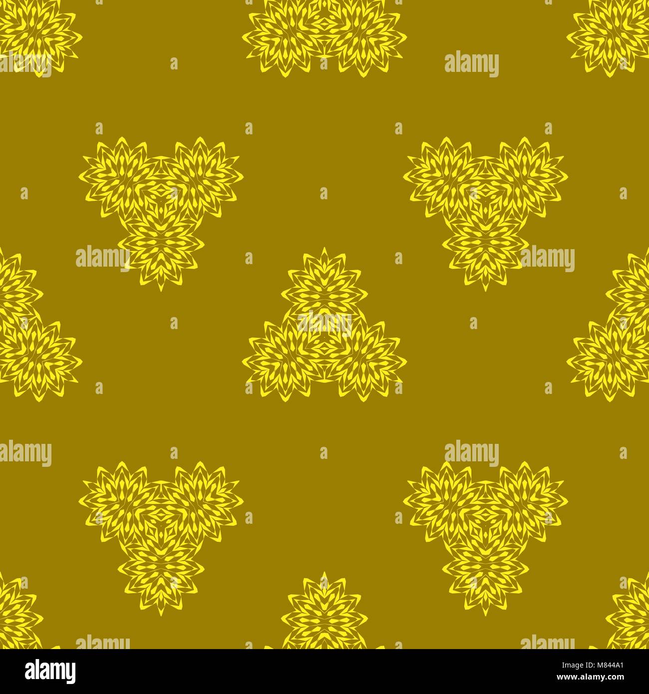 Yellow Orange Ornamental Seamless Line Pattern. Endless Texture ...
