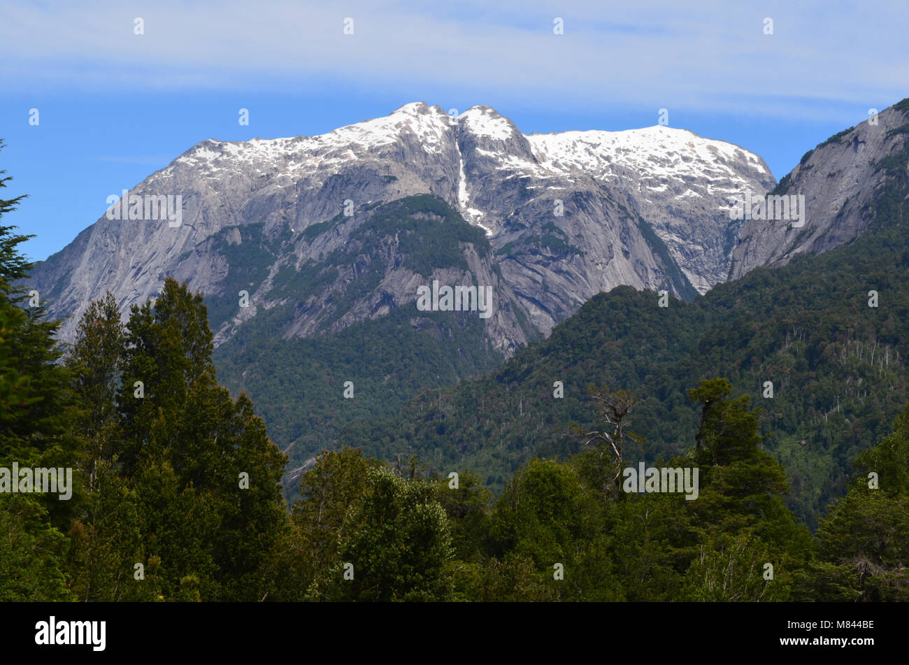 Granite mountains in the Cochamo Valley, Lakes Region of Southern Chile ...