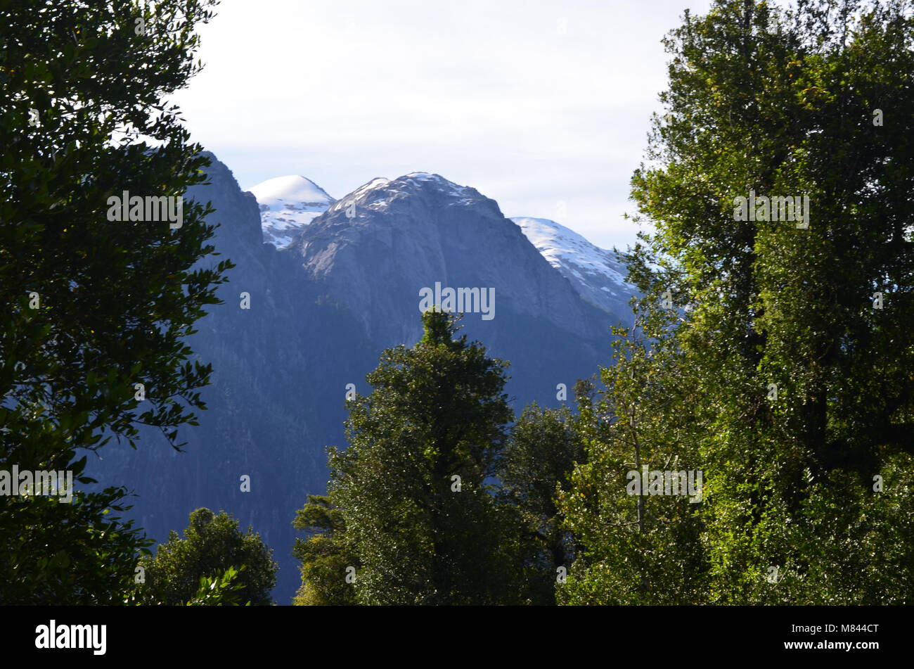 Granite mountains in the Cochamo Valley, Lakes Region of Southern Chile ...