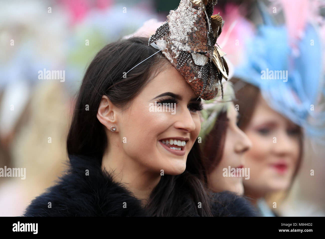 Miss Cheltenham finalists line up during Ladies Day of the 2018 ...