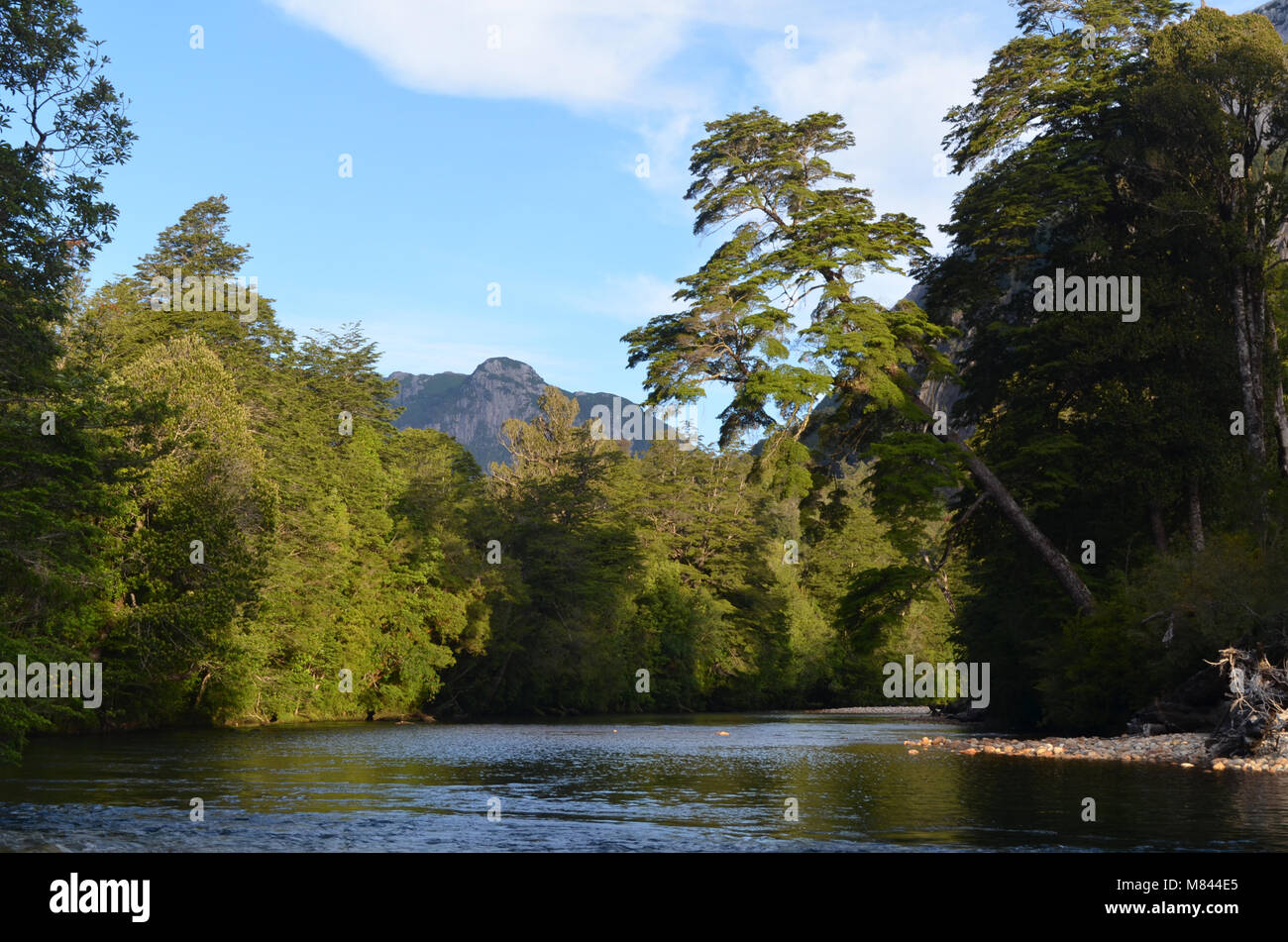 Granite mountains in the Cochamo Valley, Lakes Region of Southern Chile ...