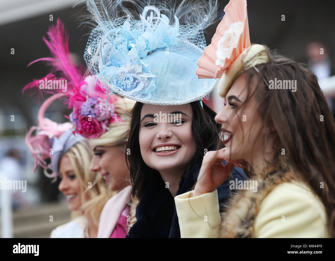 Racegoers during Ladies Day of the 2018 Cheltenham Festival at ...