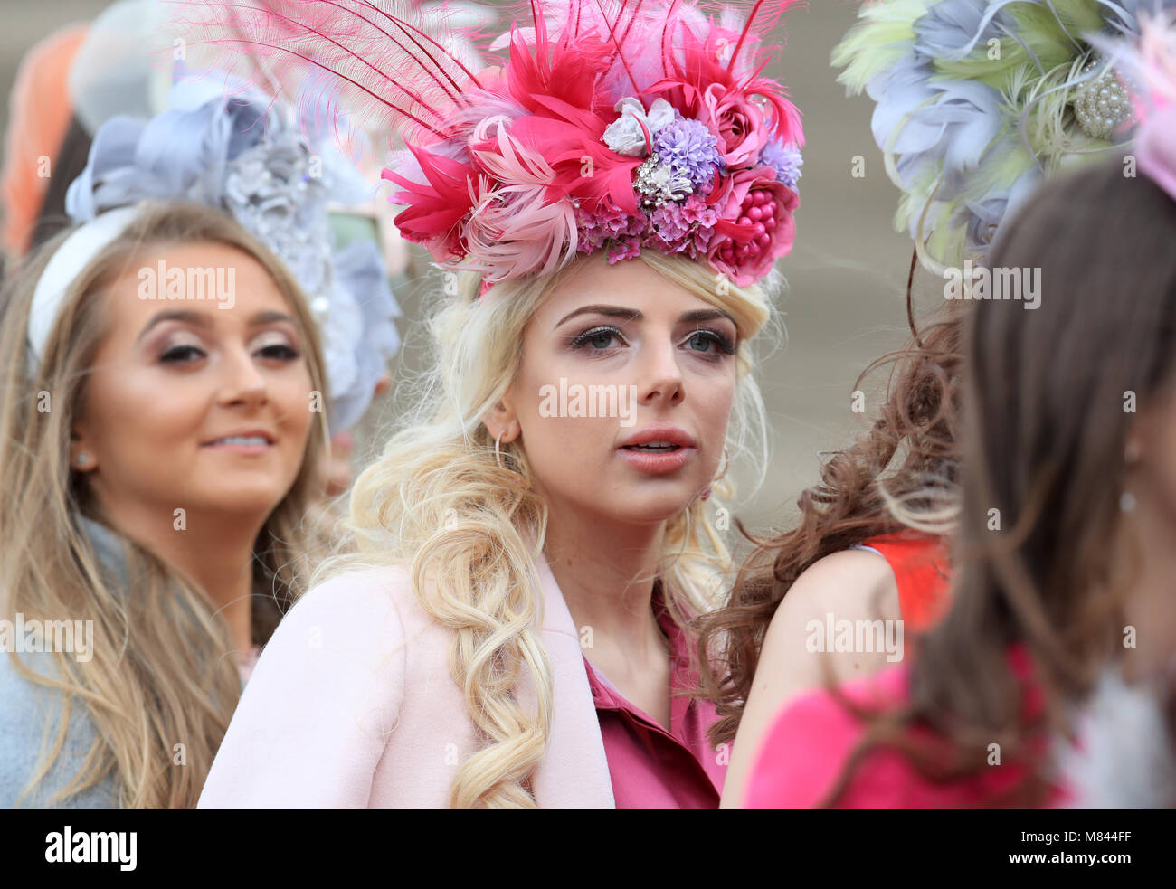 Miss Cheltenham finalists line up during Ladies Day of the 2018 ...