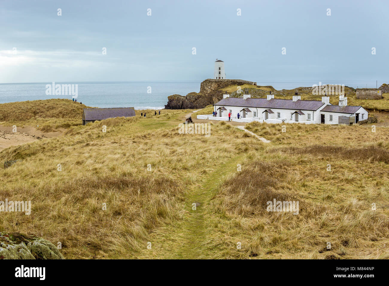 UK, Anglesey, Newborough, 11th March 2018. A view of Twr Mawr ...