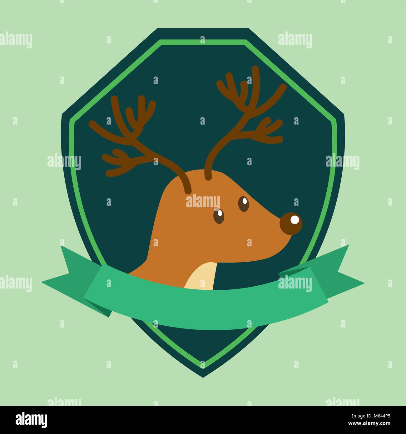 forest of the animals cute deer emblem vector illustration Stock Vector ...