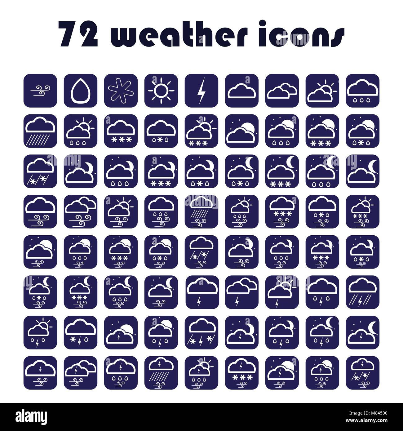 Set of weather icons. Collection of metrology symbols. Vector ...