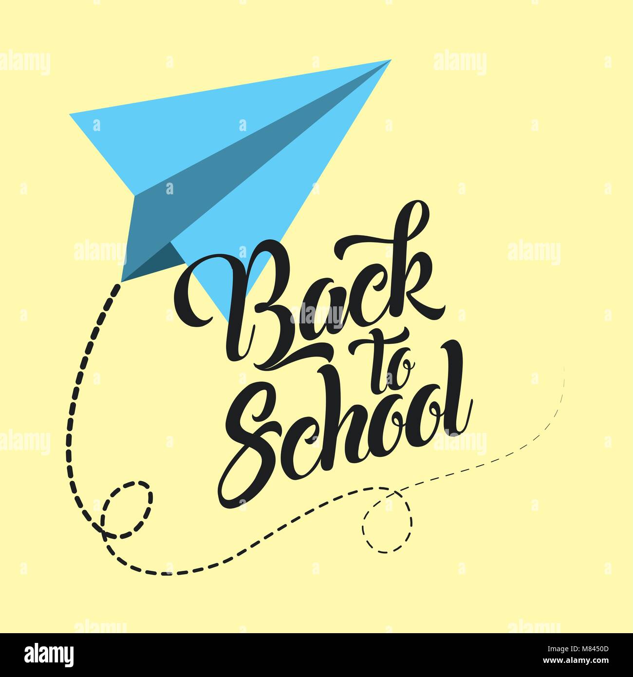 back to school paper airplane flying creativity vector illustration ...