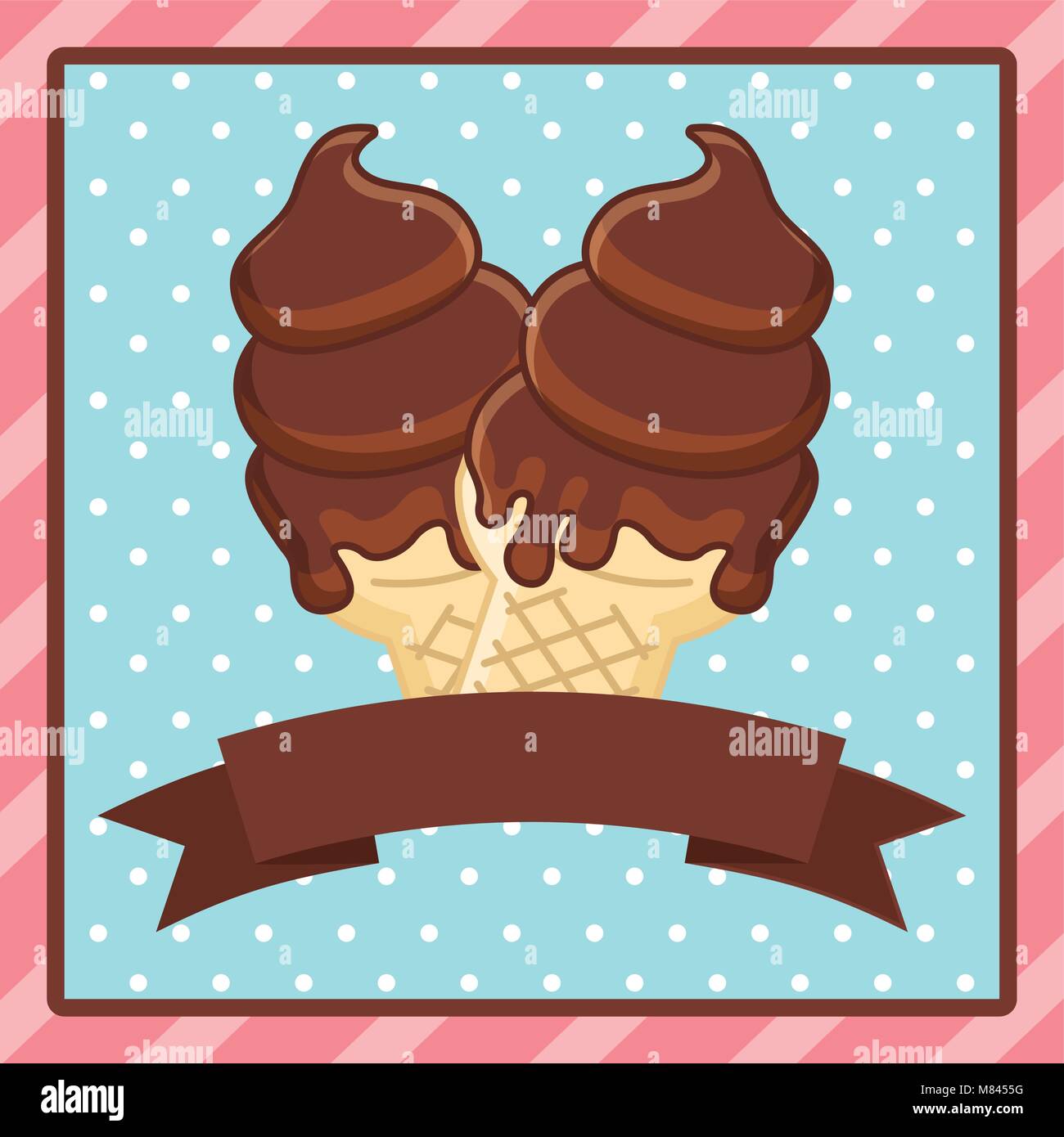 Two ice cream wafer Stock Vector Images - Alamy