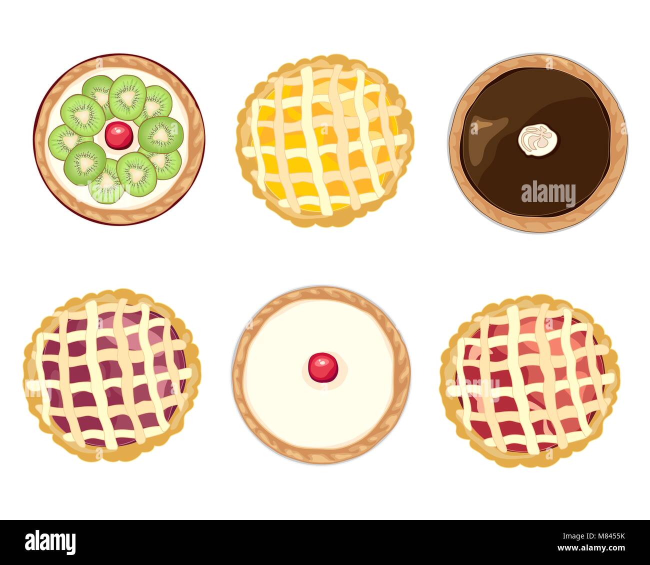 a vector illustration in eps 10 format of assorted home baked tarts for ...