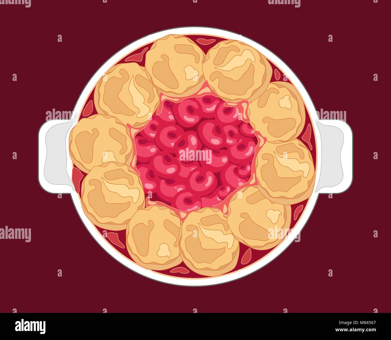 a vector illustration in eps format of a fresh cherry cobbler with ...
