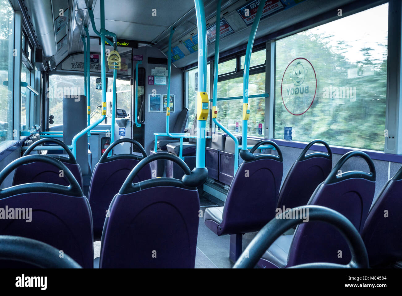 Inside a bus Stock Photo - Alamy