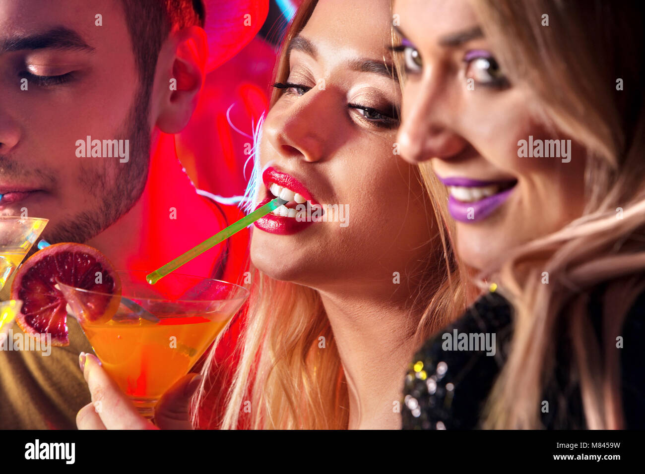 Cocktail party with group people dancing and drink cocktail Stock Photo ...