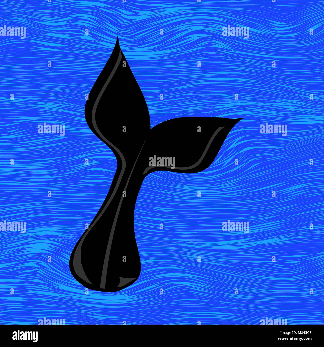 Vintage blue whale in Stock Vector Images - Alamy