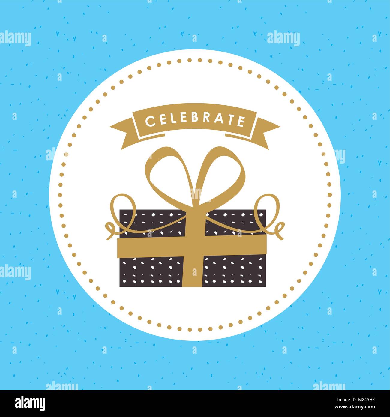 celebrate poster wrapped gift box - happy birthday vector illustration ...