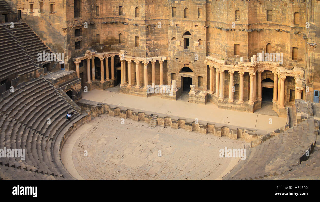 The ancient Roman theater in Bosra, Syria Stock Photo - Alamy