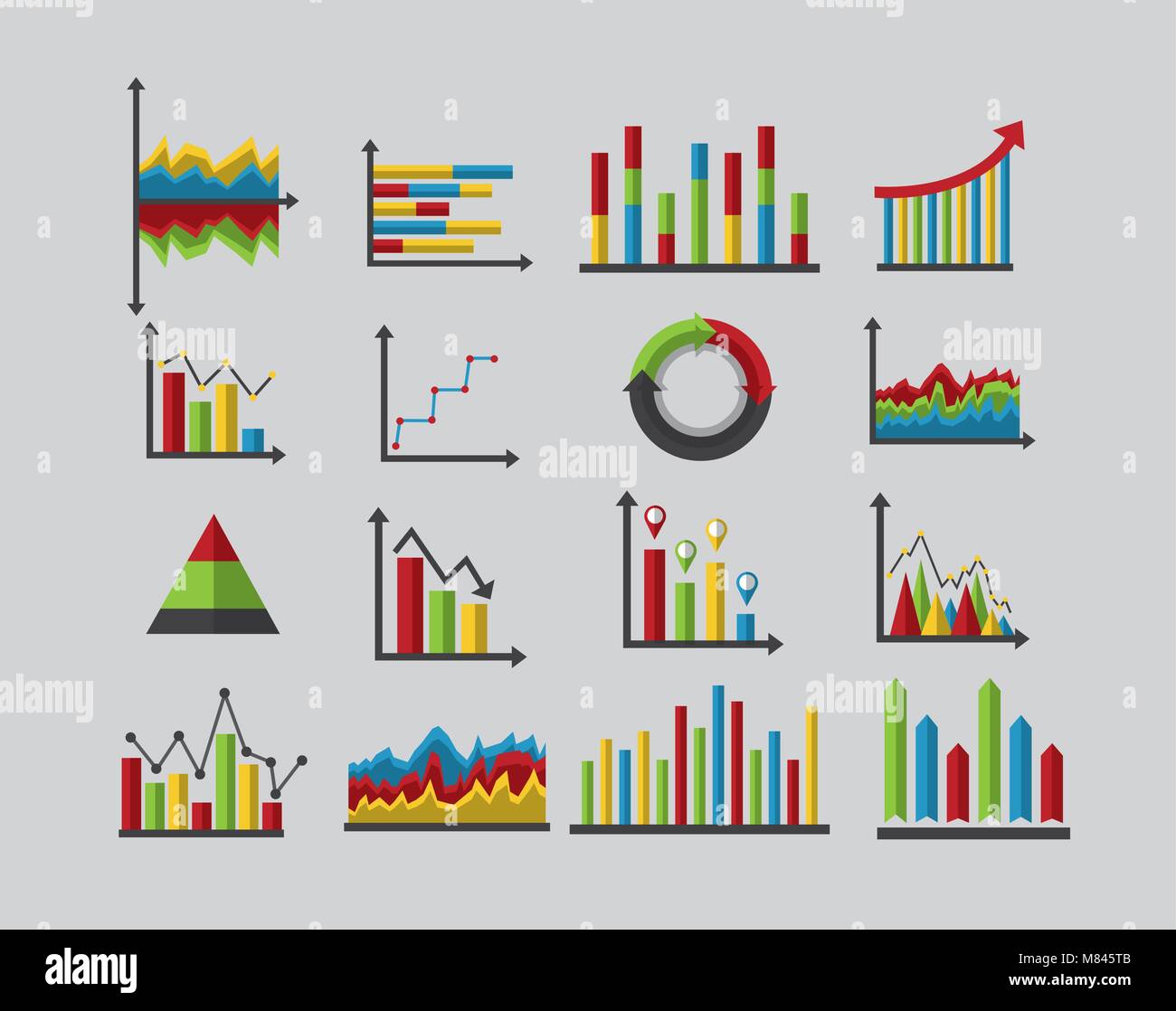 statistics analysis data strategy business graphs vector illustration ...