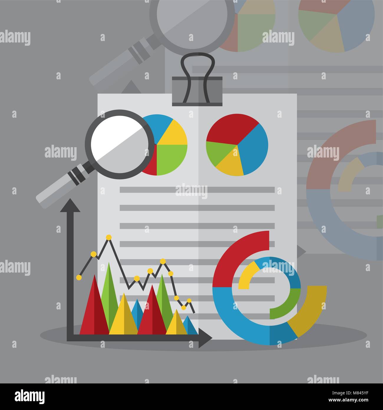 document diagram chart statistics data search business vector ...