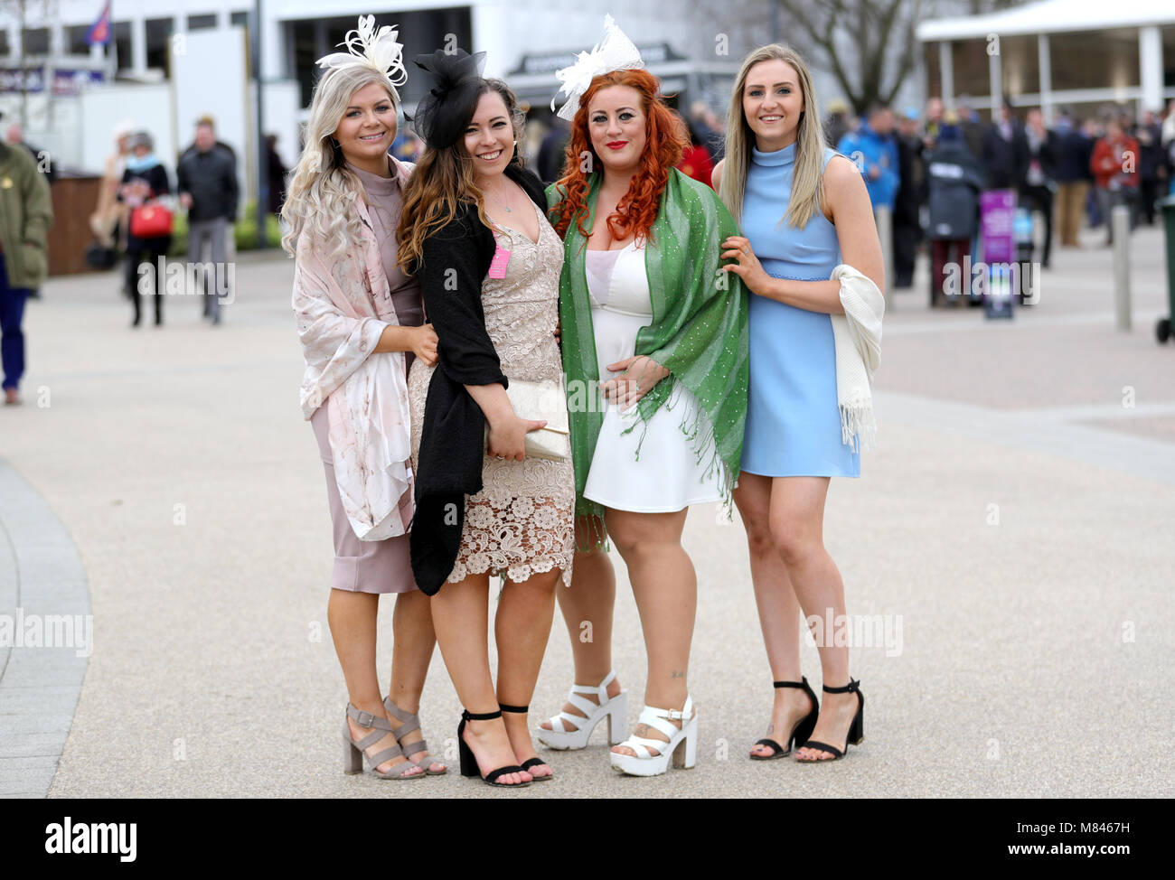 A group of female racegoers during Ladies Day of the 2018 Cheltenham ...