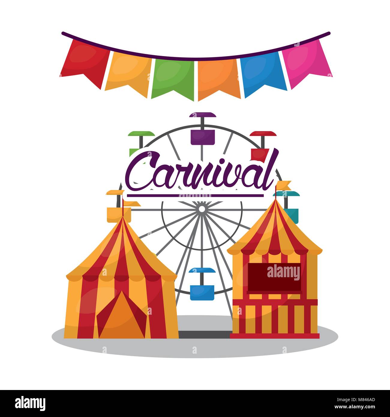 carnival fun fair tent festival vector illustration Stock Vector Image ...