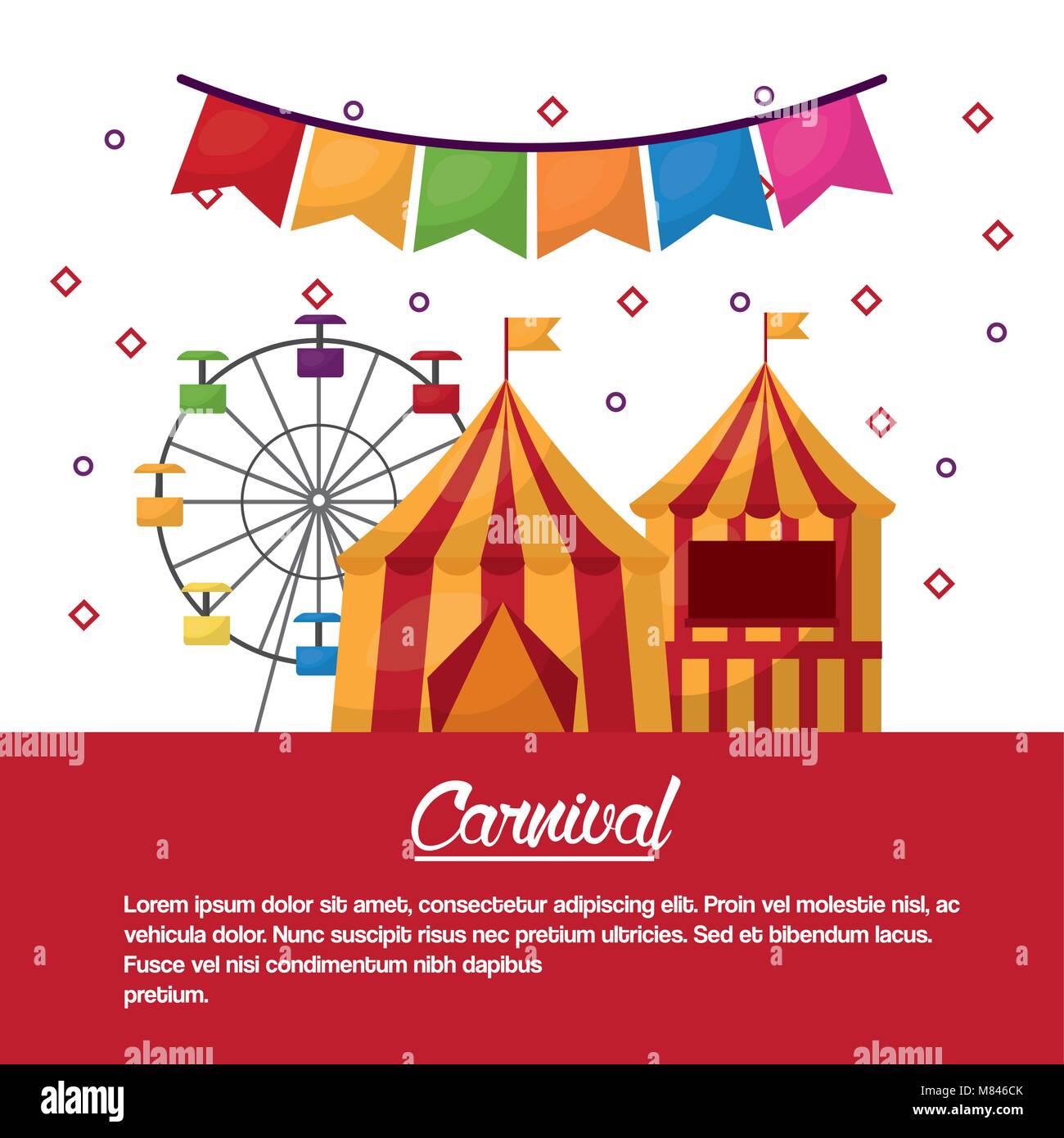 carnival fun fair tent festival vector illustration Stock Vector Image ...