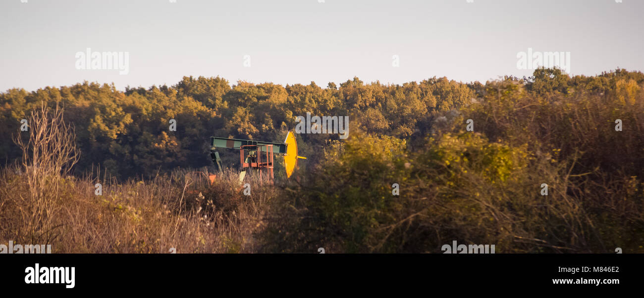 Active oil pump shot at oilfield, Slavonia, Croatia Stock Photo - Alamy