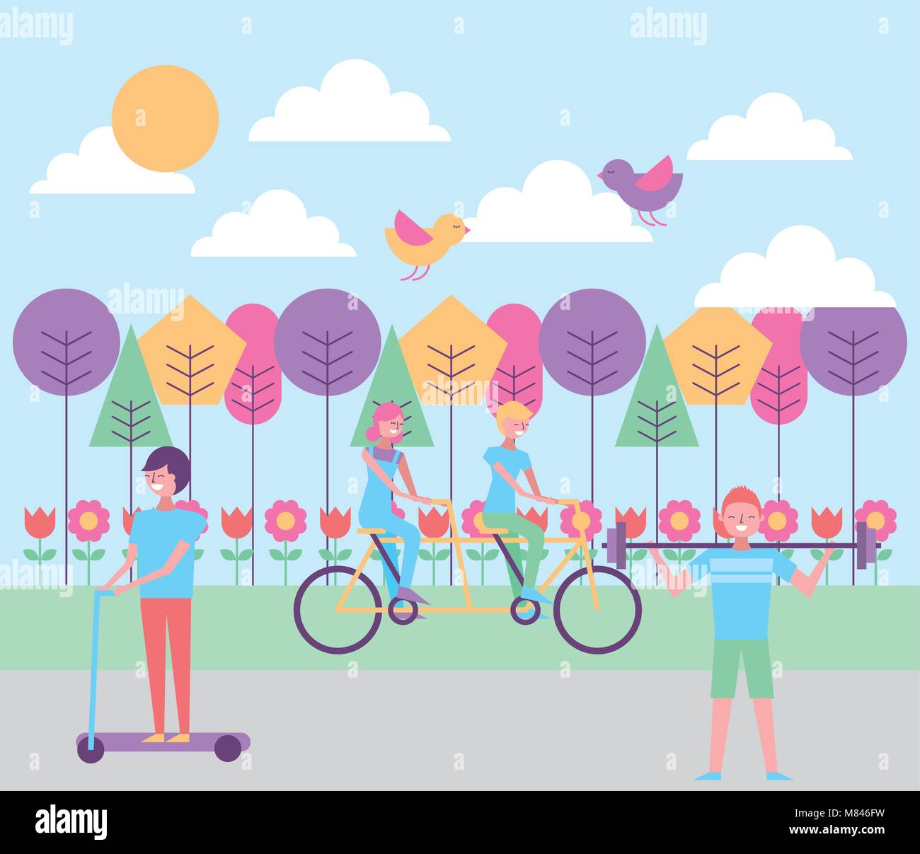 Tandem lifting Stock Vector Images - Alamy
