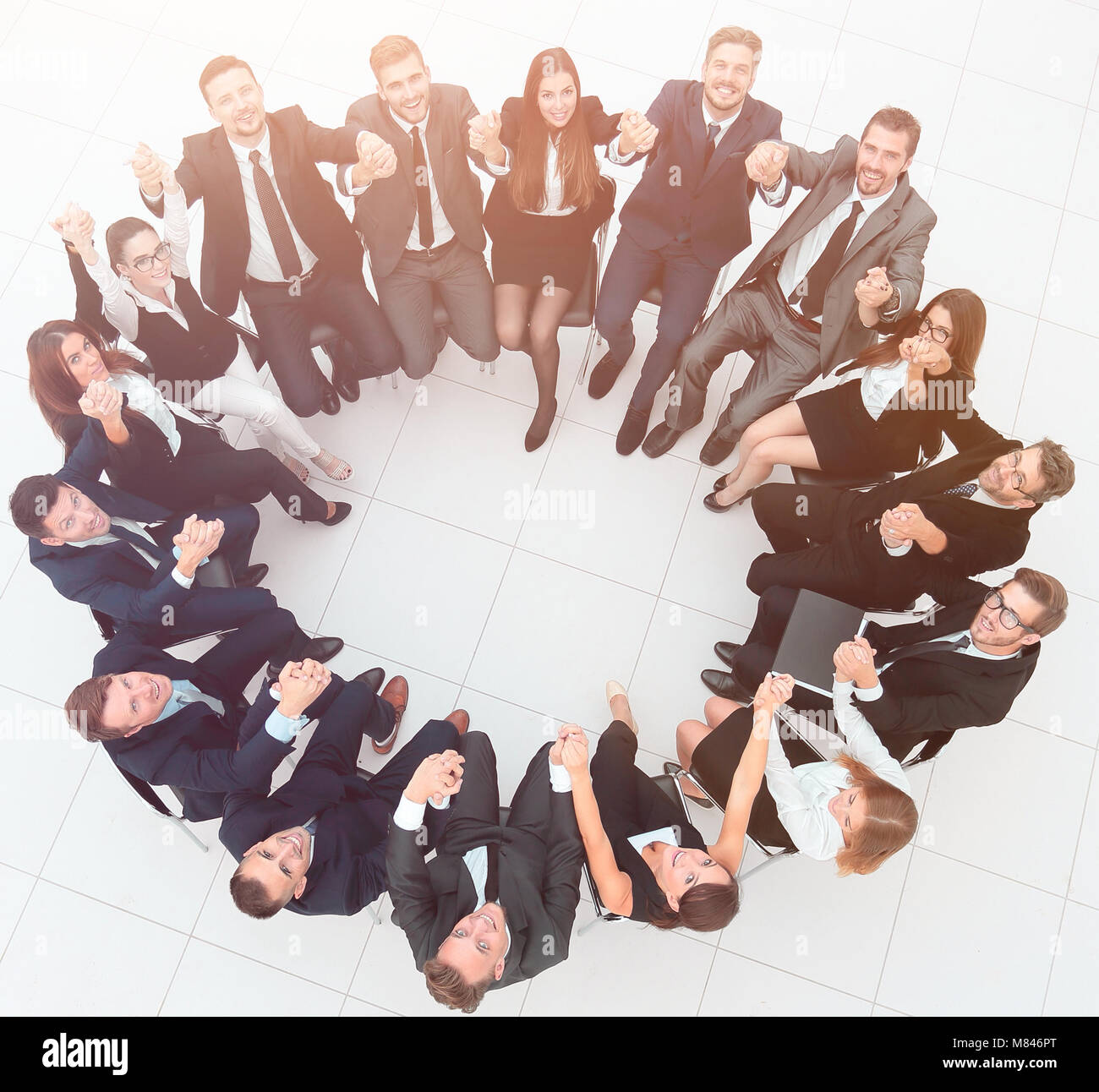 concept of team building .large successful business team sitting in a ...