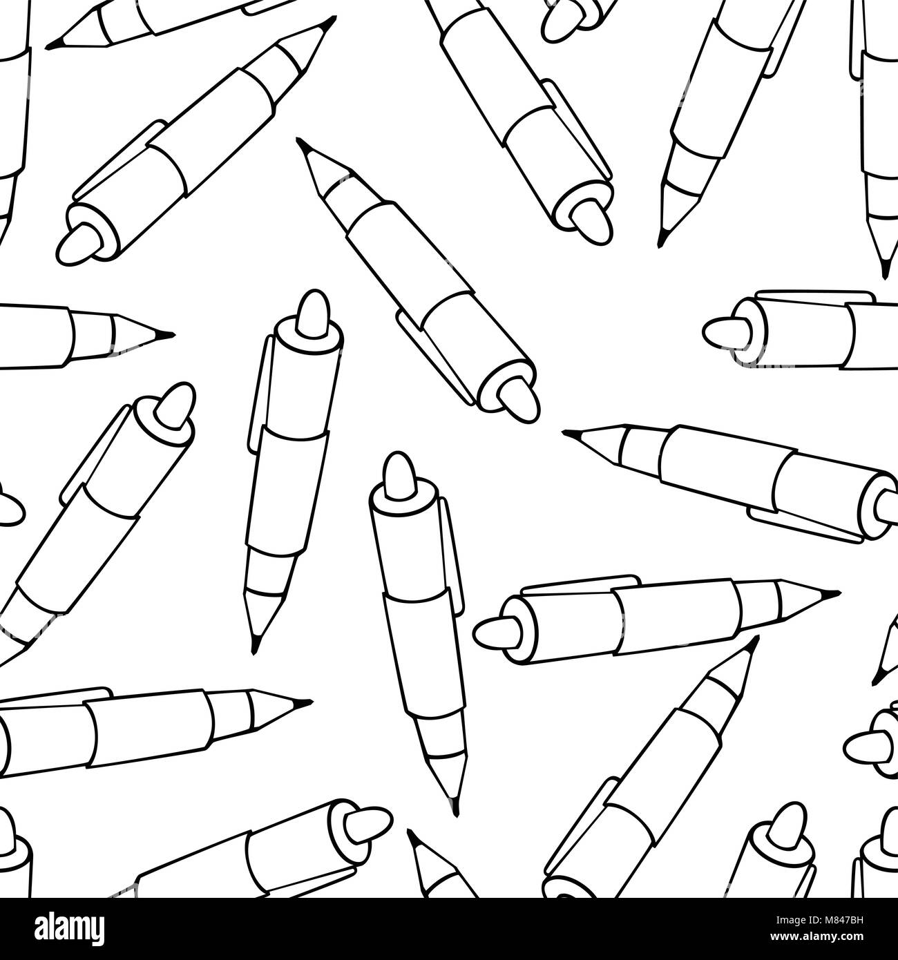 Pen seamless pattern background. Office style vector illustration ...