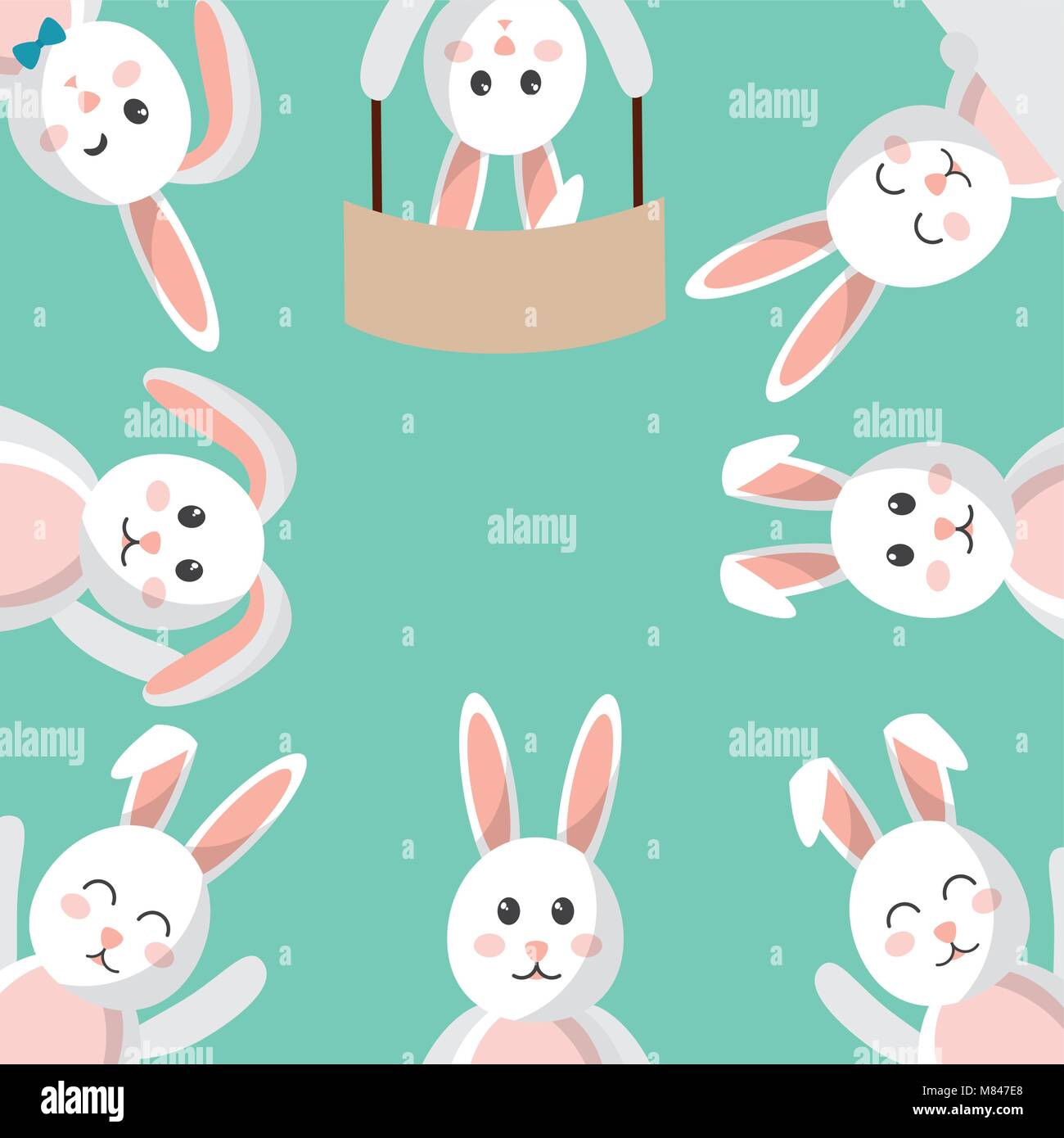 easter bunny cartoon character background vector illustration Stock ...