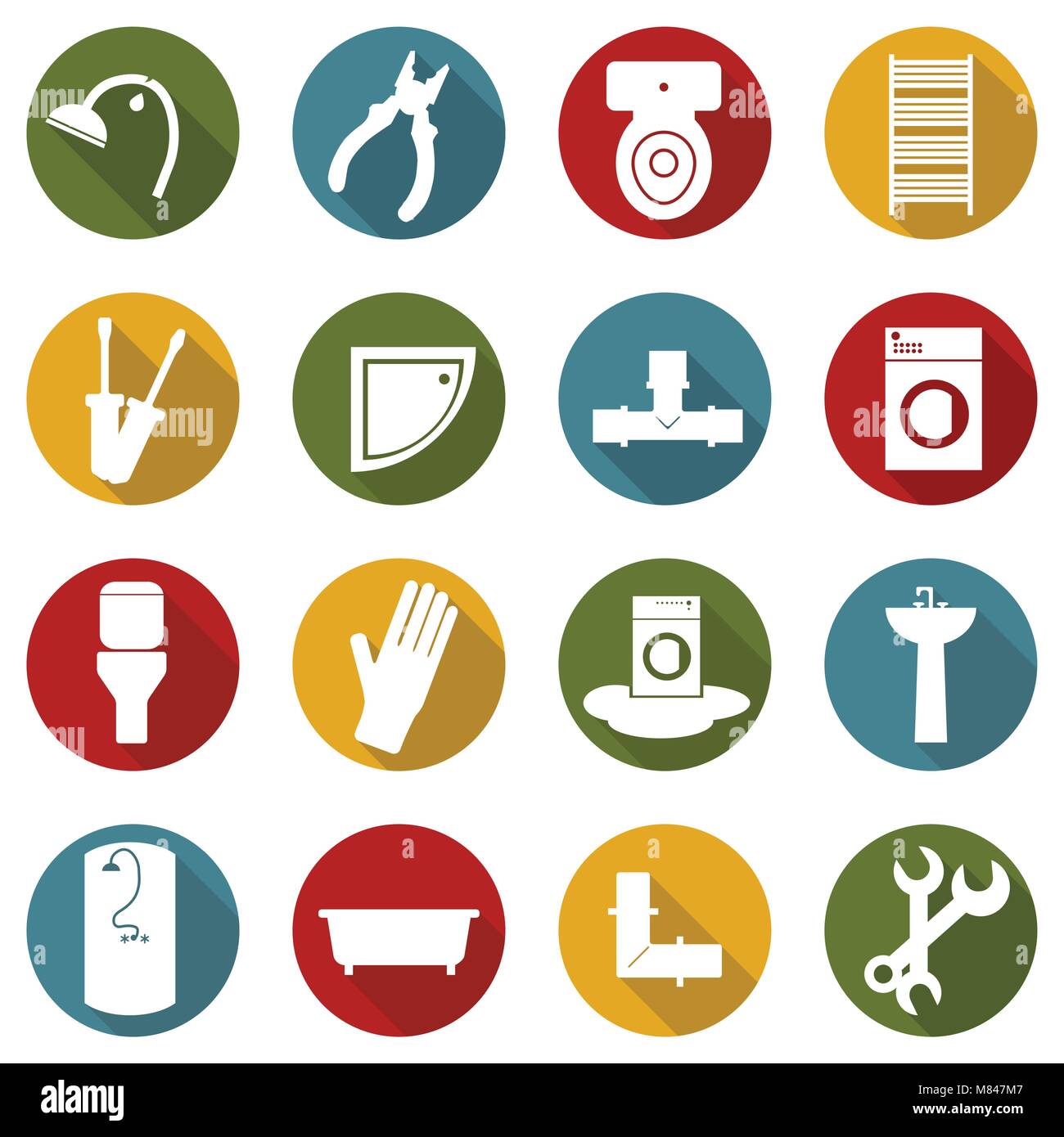 Repair icons set. Work tools and equipment. Building sign collection ...