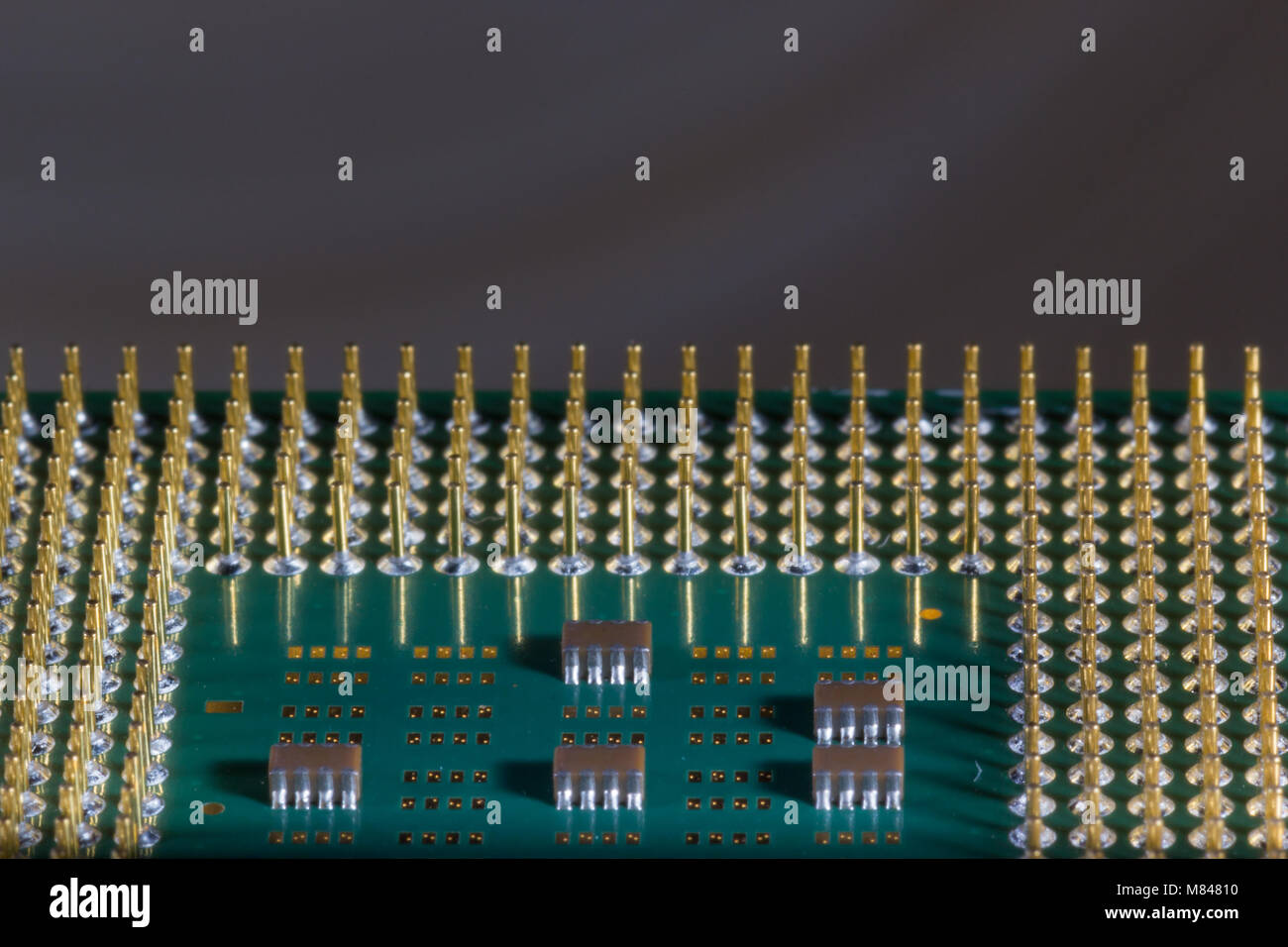 Microprocessor - closeup detail, blurred background Stock Photo - Alamy