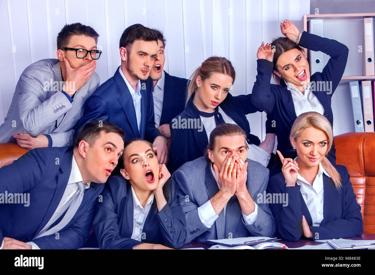 Business people office. Team people are unhappy with their leader Stock ...