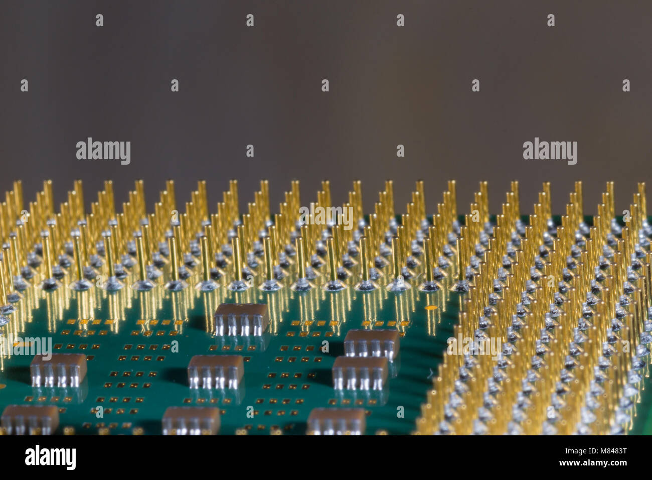 Microprocessor - closeup detail, blurred background Stock Photo - Alamy
